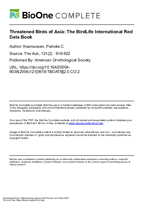 (PDF) Threatened Birds of Asia: The BirdLife International Red Data ...
