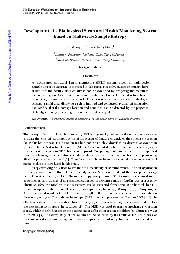 (PDF) Development of a bio-inspired structural health monitoring system based on multi-scale ...