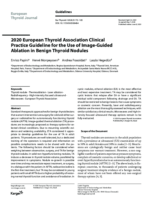 (PDF) 2020 European Thyroid Association Clinical Practice Guideline for the Use of Image-Guided ...