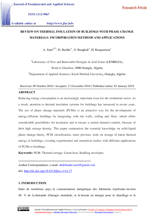(PDF) Review on Thermal Insulation of Buildings with Phase Change ...