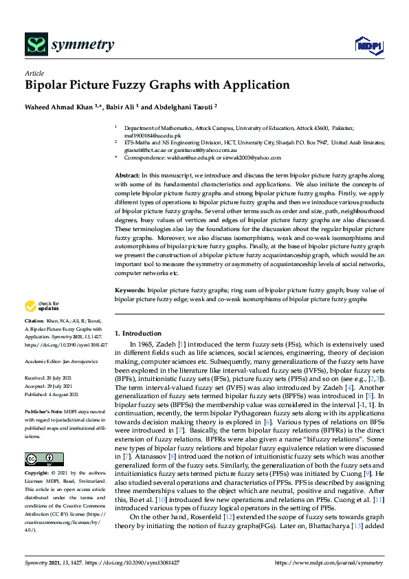 (PDF) Bipolar Picture Fuzzy Graphs with Application | Babir Ali Babir Ali - Academia.edu