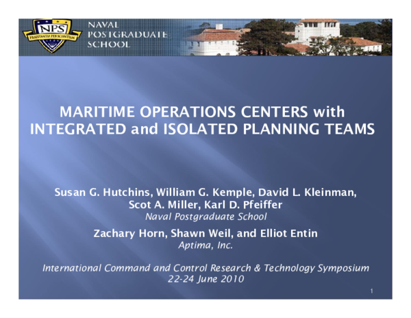 (PDF) Maritime Operations Centers with Integrated and Isolated Planning ...