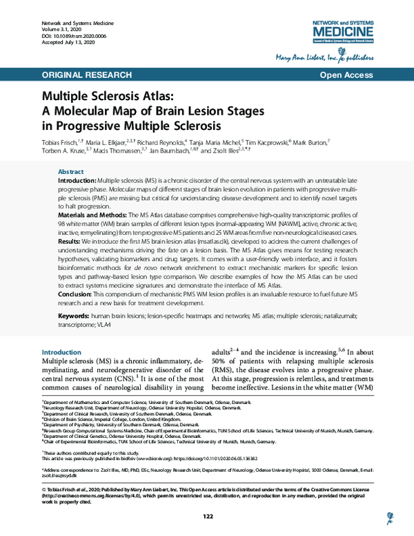 (PDF) Multiple Sclerosis Atlas: A Molecular Map of Brain Lesion Stages in Progressive Multiple ...