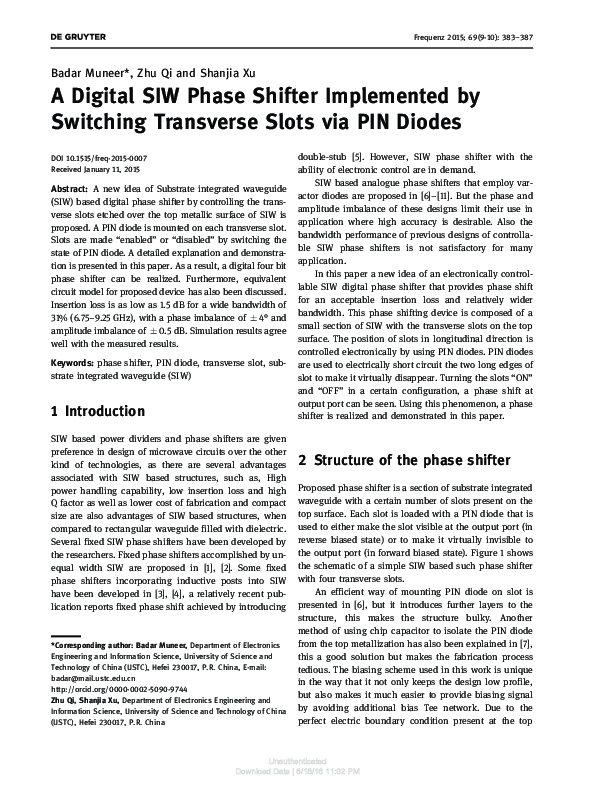 (PDF) A Digital SIW Phase Shifter Implemented by Switching Transverse ...
