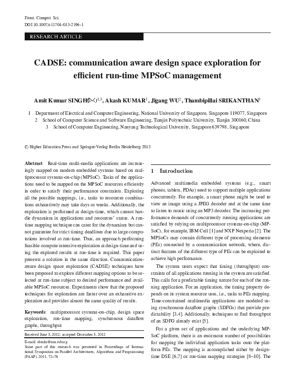 (PDF) CADSE: communication aware design space exploration for efficient ... (PDF) CADSE: communication aware design space exploration for efficient ...