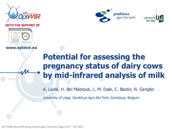 (PDF) Potential for assessing the pregnancy status of dairy cows by mid ...