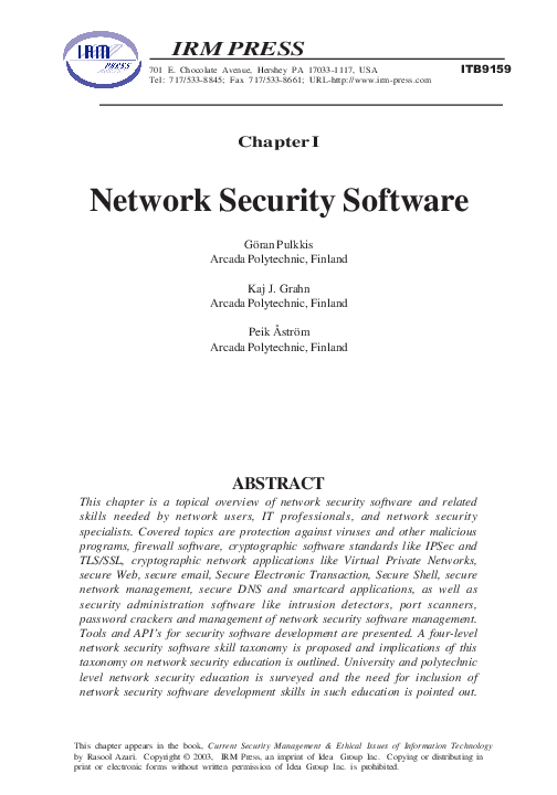 (PDF) Network Security Software