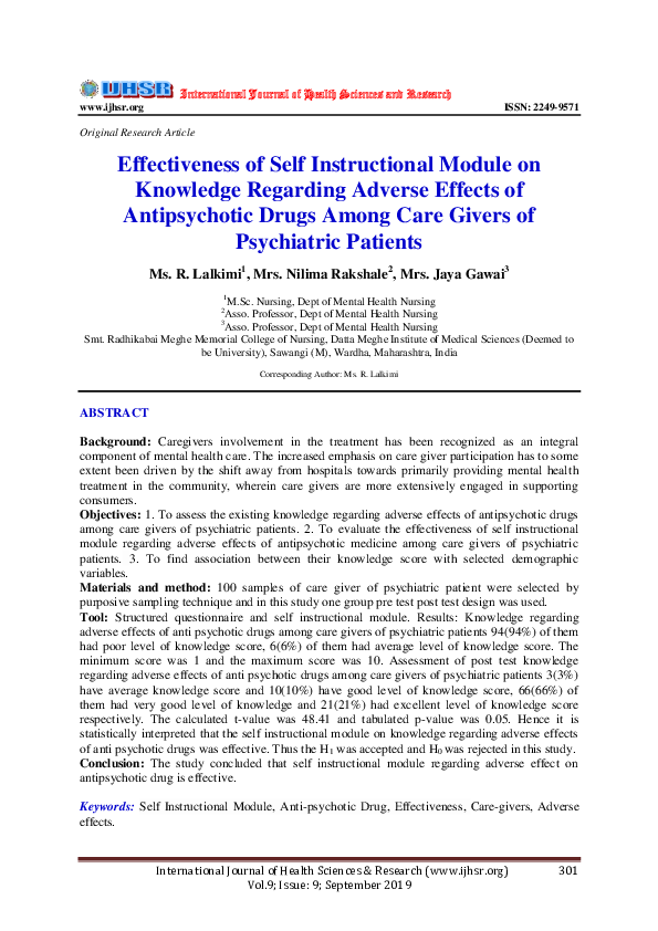 (PDF) Effectiveness of Self Instructional Module on Knowledge Regarding ...