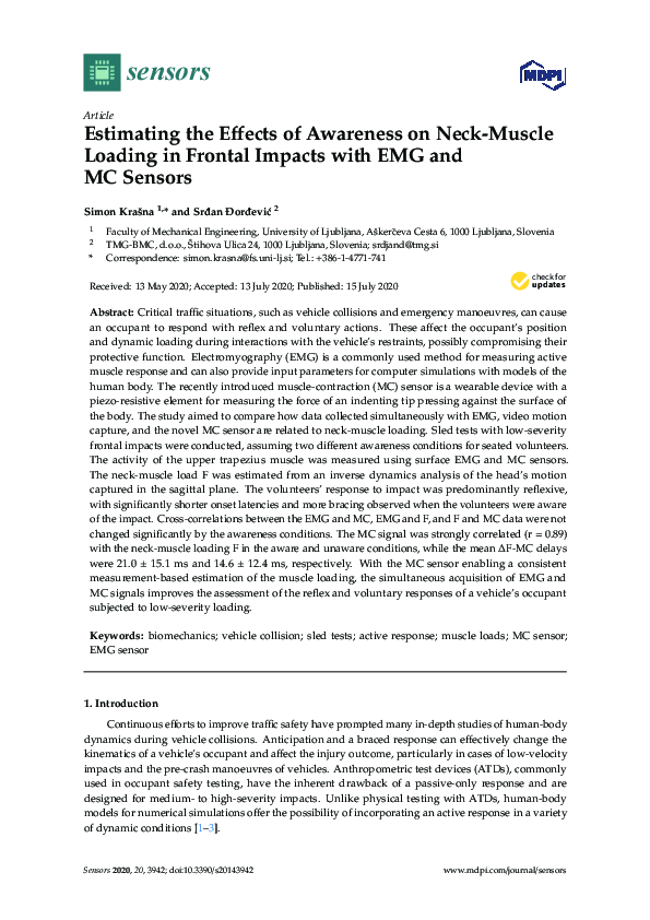 (PDF) Estimating the Effects of Awareness on Neck-Muscle Loading in ...