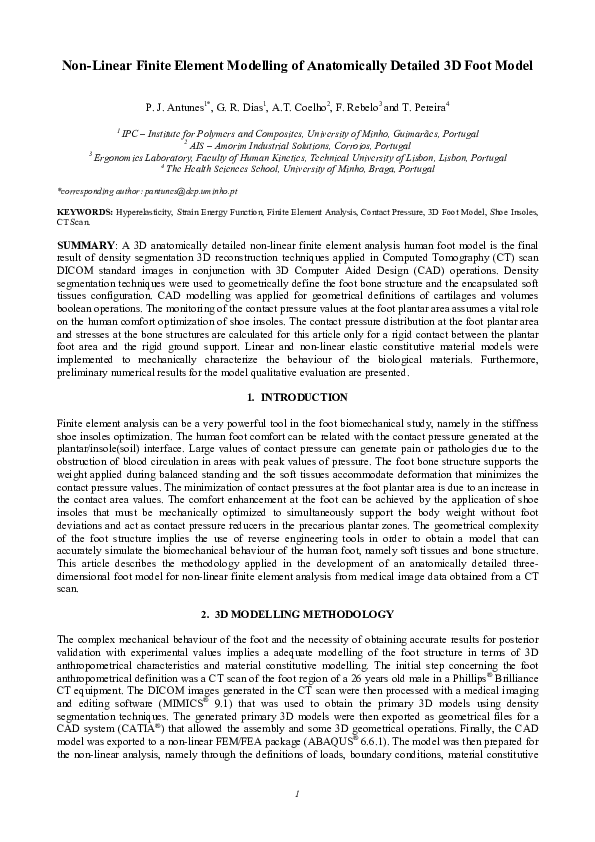 Pdf Non Linear Finite Element Modelling Of Anatomically Detailed 3d