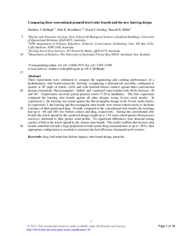 (PDF) Comparing three conventional penaeid-trawl otter boards and the ...