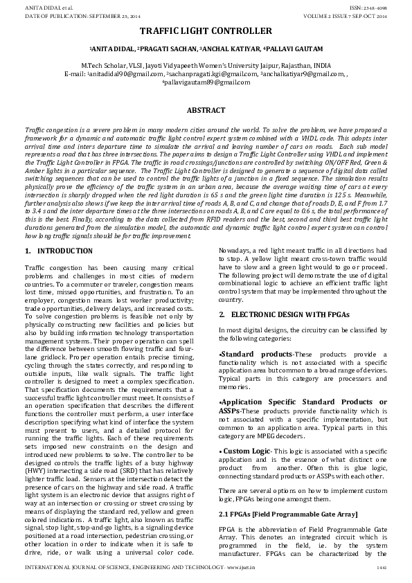 (PDF) Traffic Light Controller