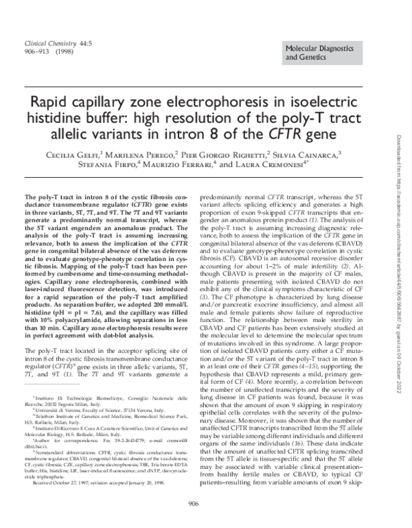 (PDF) Rapid capillary zone electrophoresis in isoelectric histidine ...