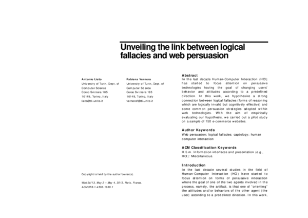 (PDF) Unveiling the link between logical fallacies and web persuasion ...
