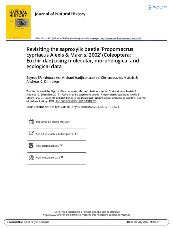 (PDF) Revisiting the saproxylic beetle ‘Propomacrus cypriacus Alexis ...
