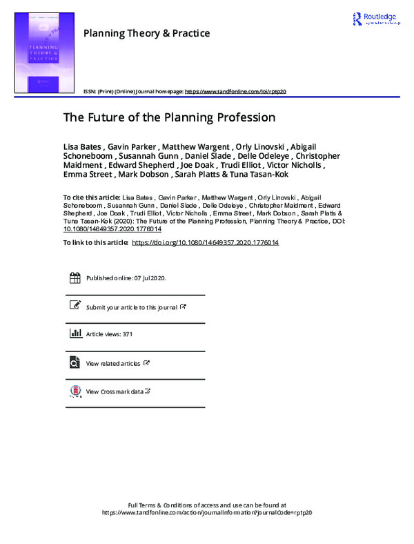 (PDF) The Future of the Planning Profession