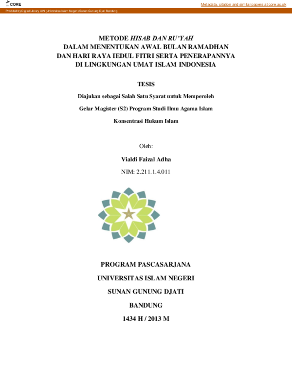 (PDF) Metode hisab dan ru’yah dalam menentukan awal bulan Ramadhan dan ...