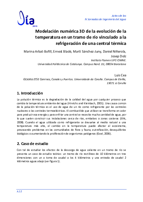 (PDF) Modelación numérica 3D de la evolución de la temperatura en un ...