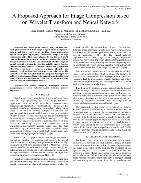(PDF) A Proposed Approach for Image Compression based on Wavelet ...