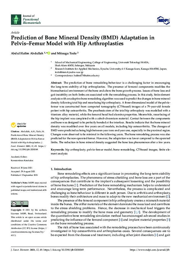 (PDF) Prediction of Bone Mineral Density (BMD) Adaptation in Pelvis ...