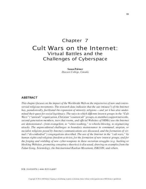 (PDF) Cult Wars on the Internet