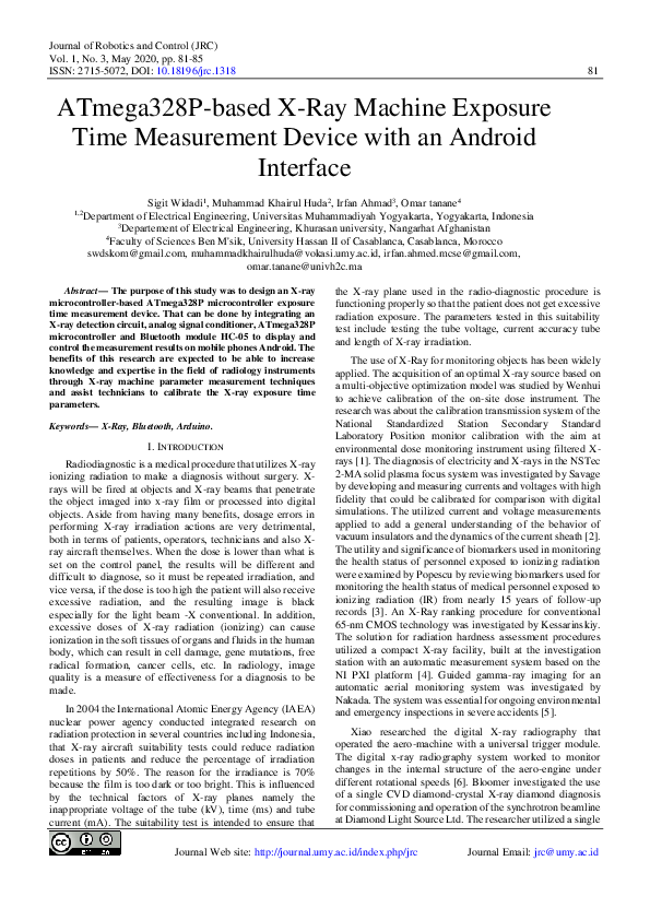 (PDF) Atmega328P-based X-ray Machine Exposure Time Measurement Device with an Android Interface