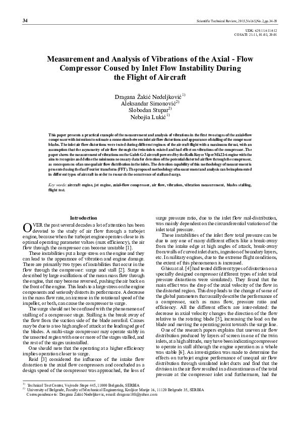 (PDF) Measurement and analysis of vibrations of the axial-flow ...