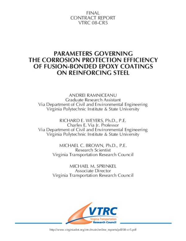(PDF) Parameters Governing Corrosion Protection Efficacy of Fusion ...