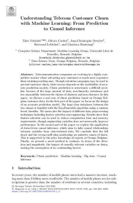 (PDF) Understanding Telecom Customer Churn with Machine Learning: From Prediction to Causal ...