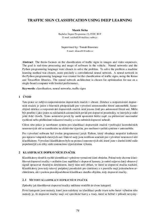 Pdf Traffic Sign Classification Using Deep Learning