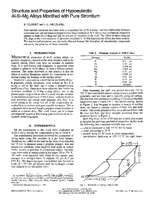 (PDF) Structure and properties of hypoeutectic Al-Si-Mg alloys modified ...