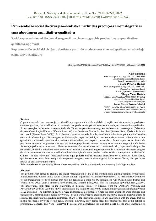 (PDF) Representação social do cirurgião-dentista a partir das produções ...