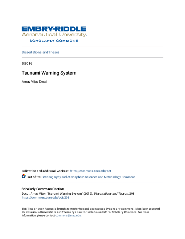 (PDF) Tsunami Warning System