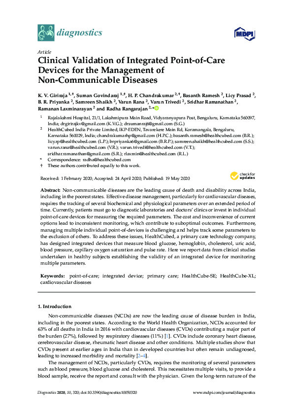 (PDF) Clinical Validation of Integrated Point-of-Care Devices for the ...