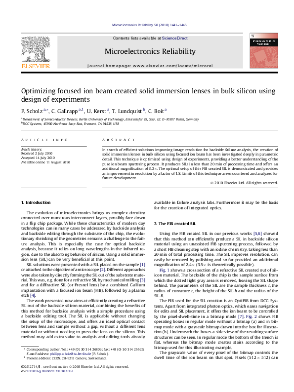 (PDF) Optimizing focused ion beam created solid immersion lenses in ...