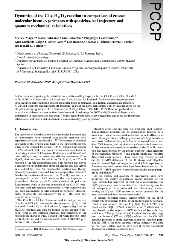 Pdf Molecular Beam Experiments With Quasiclassical Trajectory And
