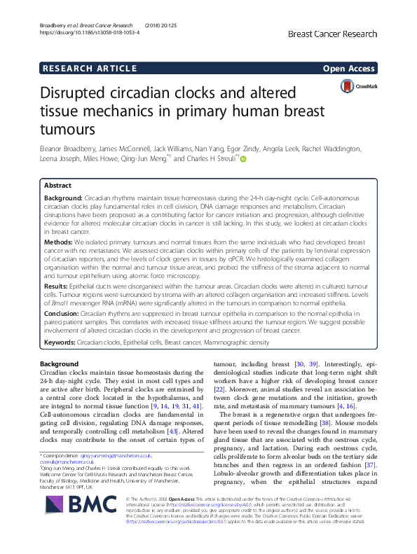 (PDF) Disrupted circadian clocks and altered tissue mechanics in ...