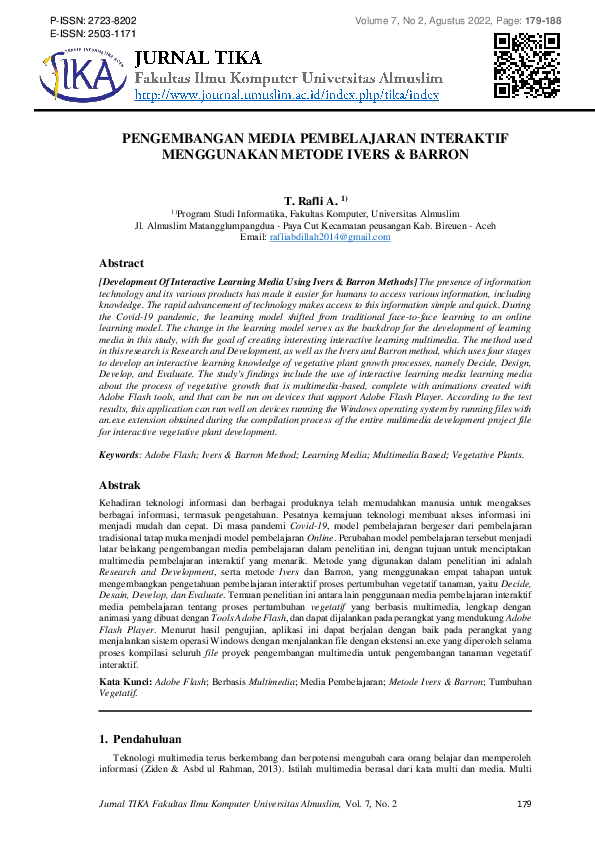 (PDF) Pengembangan Media Pembelajaran Interaktif Menggunakan Metode Ivers & Barron