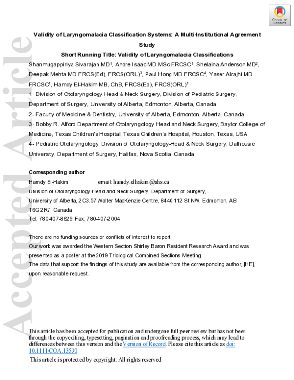 (PDF) Validity of laryngomalacia classification systems: A multi ...