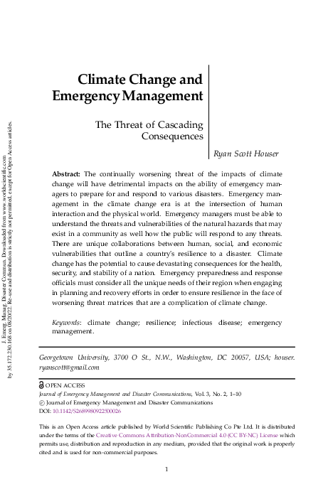 (PDF) Climate Change and Emergency Management