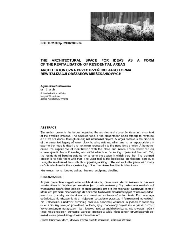 (PDF) The Architectural Space for Ideas as a Form of the Revitalisation ...