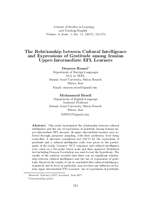 (PDF) The Relationship between Cultural Intelligence and Expressions of ...