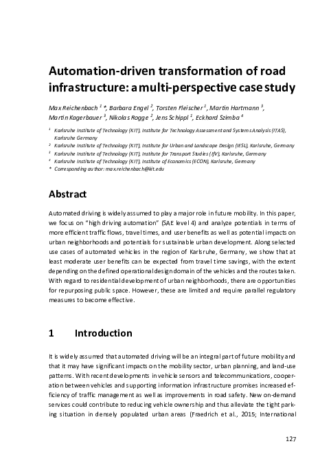 (PDF) Automation-driven transformation of road infrastructure: a multi ...