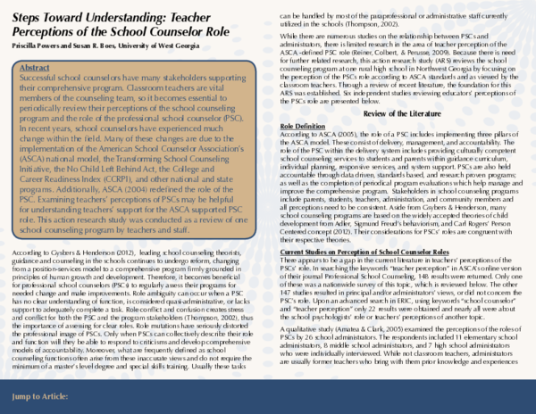 (PDF) Steps toward Understanding: Teacher Perceptions of the School ...