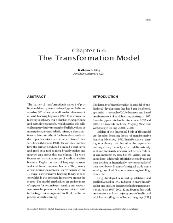 (PDF) The Transformation Model