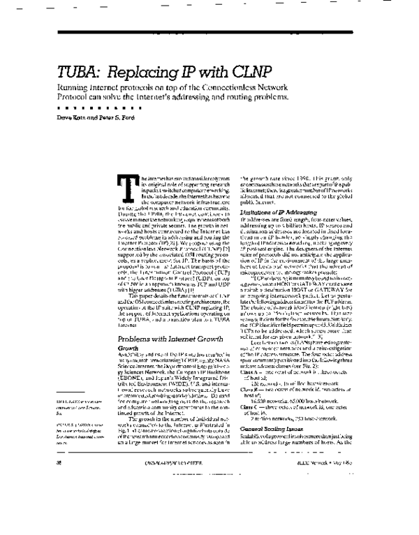 (PDF) TUBA: replacing IP with CLNP