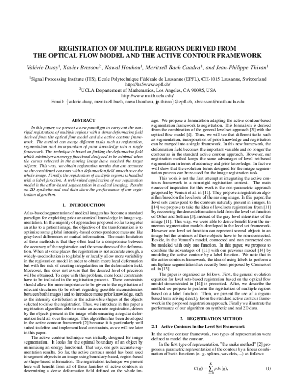 (PDF) Registration of multiple regions derived from the optical flow ...