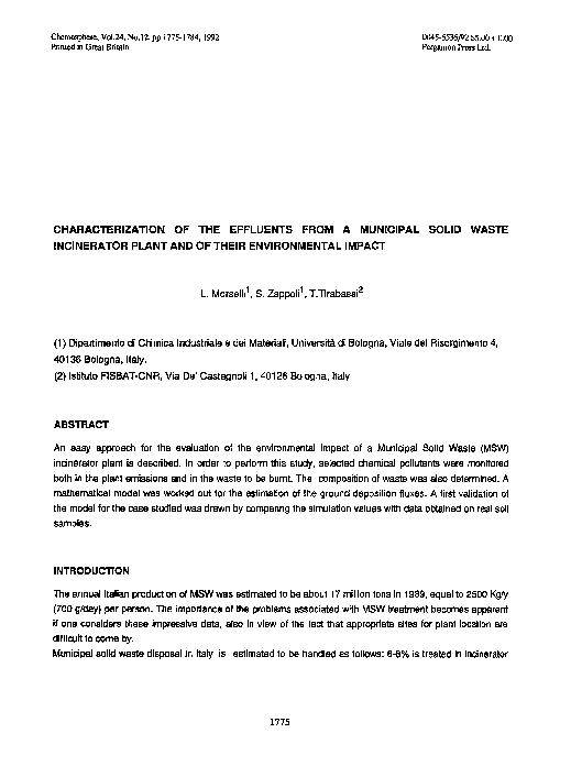 (PDF) Characterization of the effluents from a Municipal Solid Waste ...