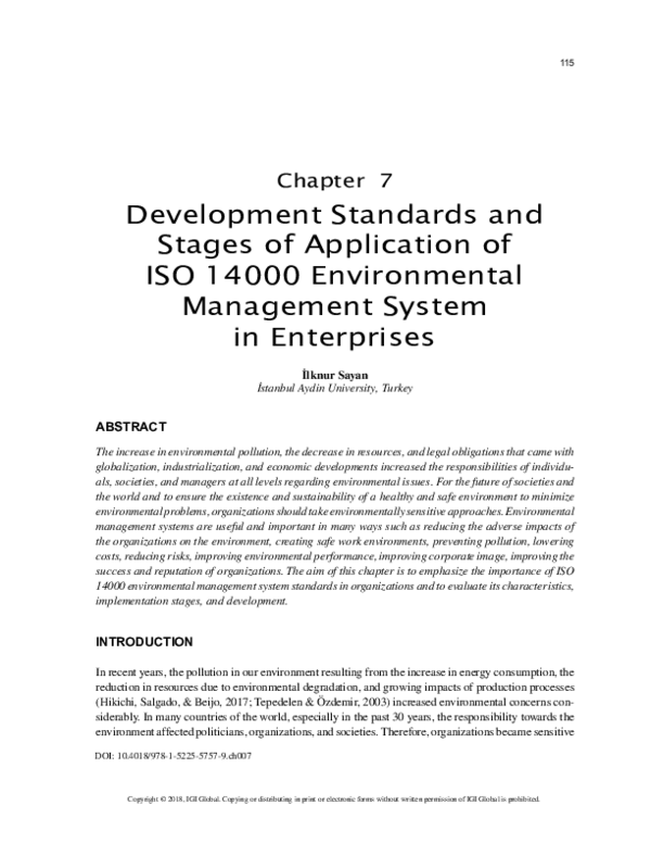 (PDF) Development Standards and Stages of Application of ISO 14000 ...