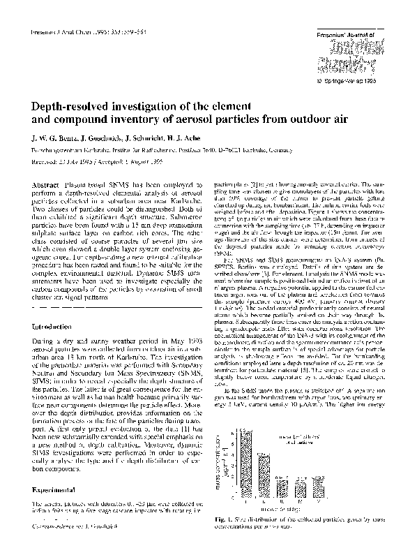 (PDF) Depth-resolved investigation of the element and compound ...